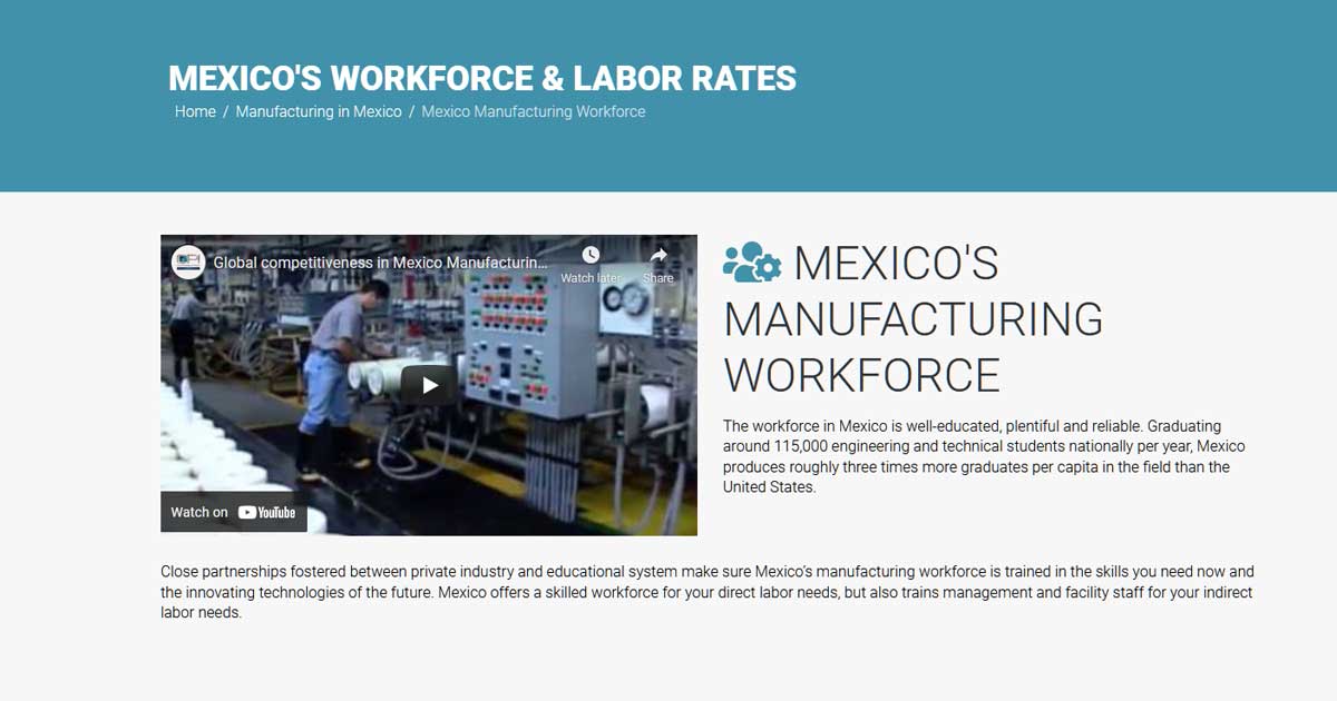 Mexico's Workforce & Labor Rates - Co-Production International, Inc.
