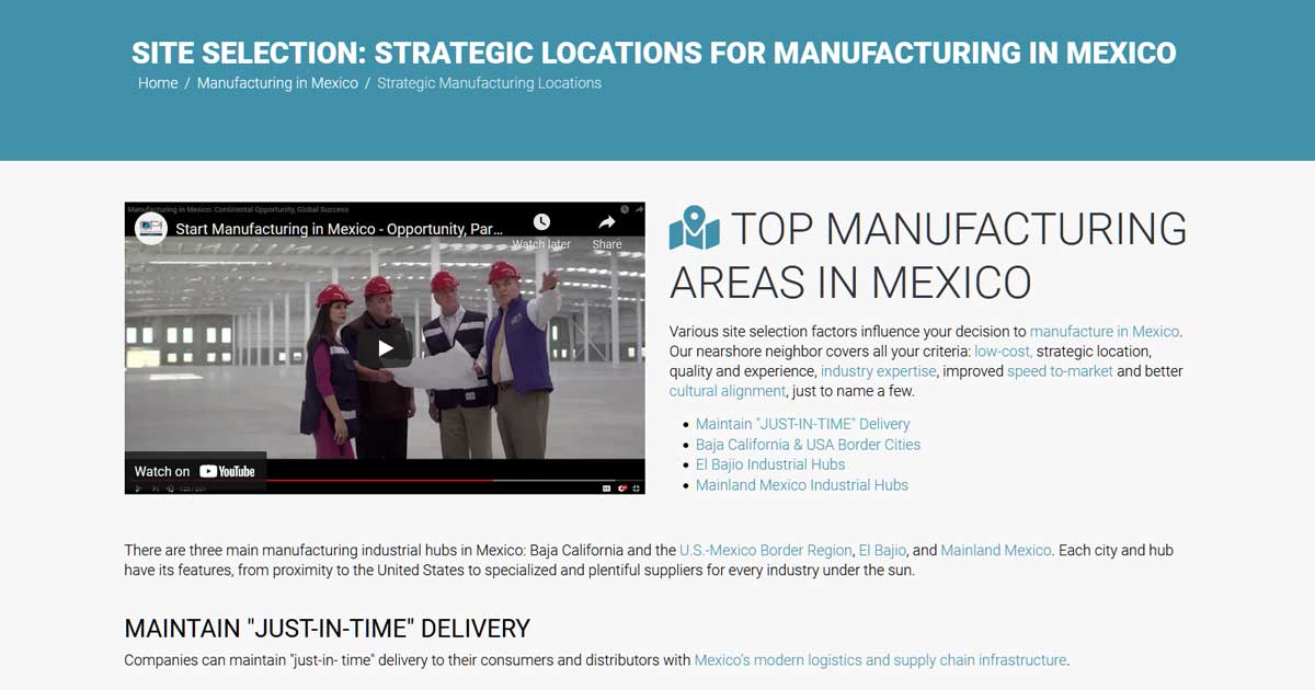 Strategic Locations for Manufacturing in Mexico: Choosing the Right ...