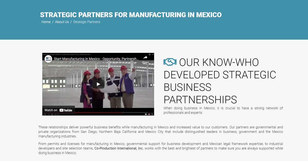 Strategic Partnerships | Mexico Shelter Company - Co-Production ...