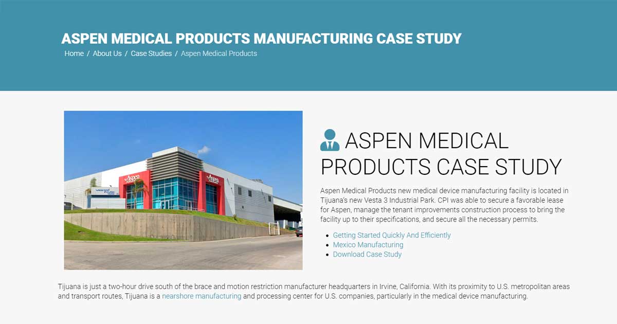 Case Study: Aspen Medical Products' Manufacturing Success Story - Co ...