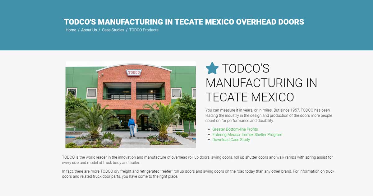 Todco Products Case Study: Manufacturing Success in Mexico - Co ...