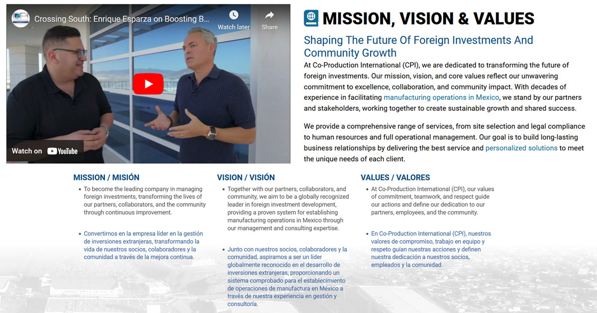 Co-Production International Inc. | Mission, Vision, and Values ...
